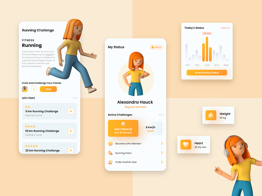 Running App Design designs, themes, templates and downloadable graphic ...