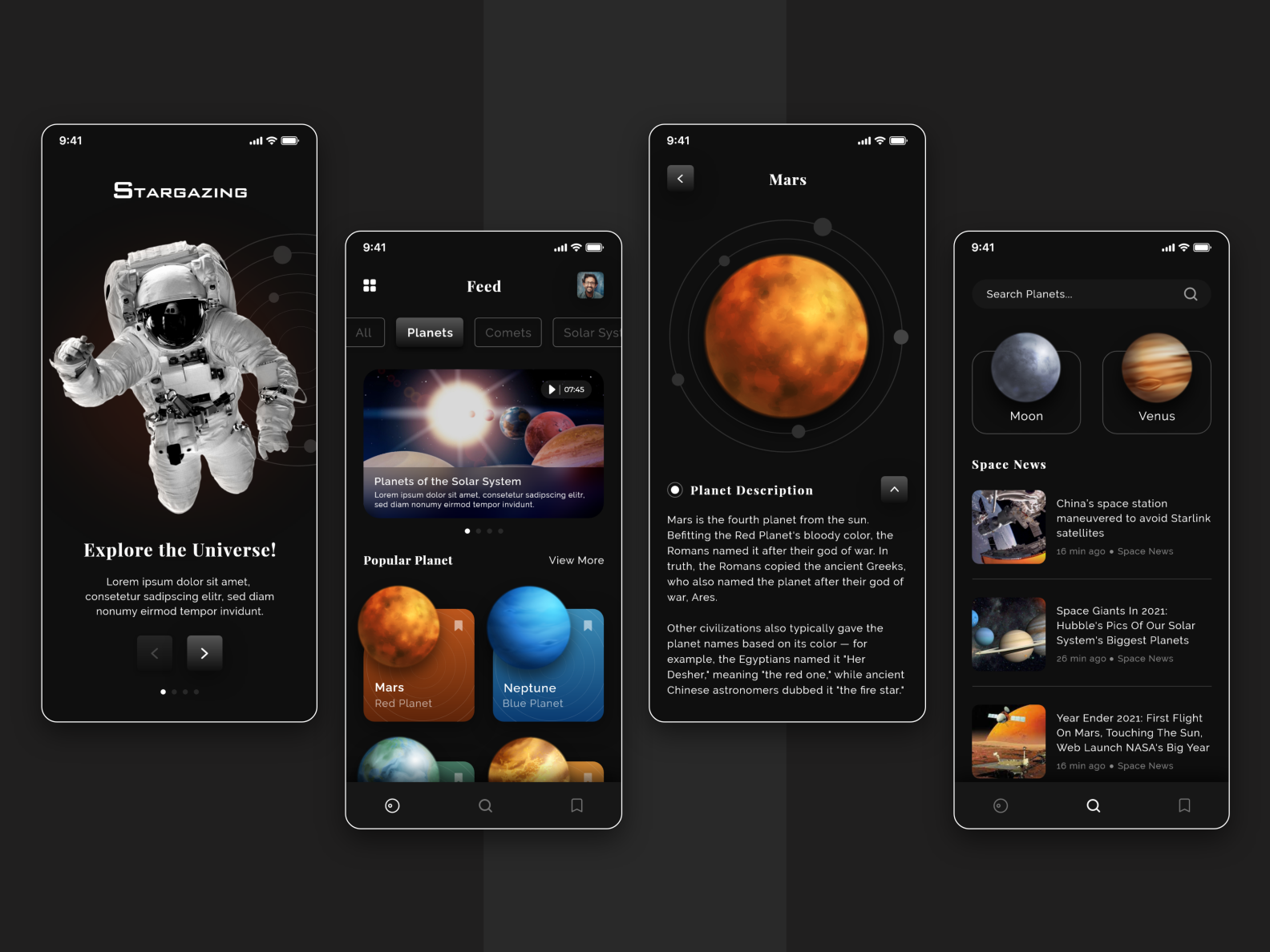 Stargazing App Design by INEXTURE Solutions Limited on Dribbble