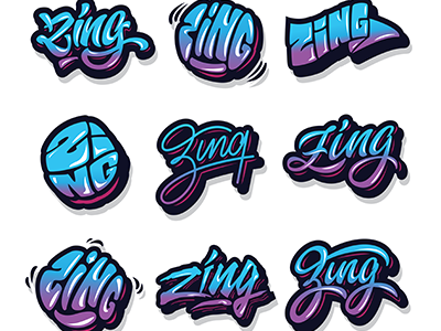 Yo!!sketches, logo "Zing" pow! by kirillrichert on Dribbble