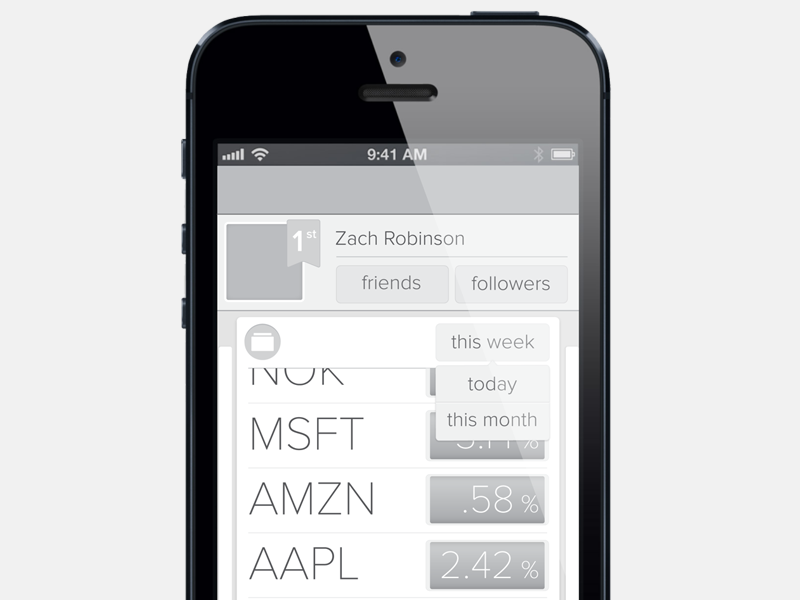 Stock App iPhone (wireframe) by Zach Robinson on Dribbble