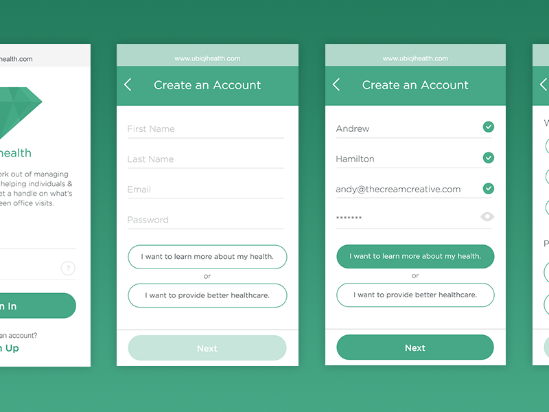 Sign Up Screens by Zach Robinson on Dribbble