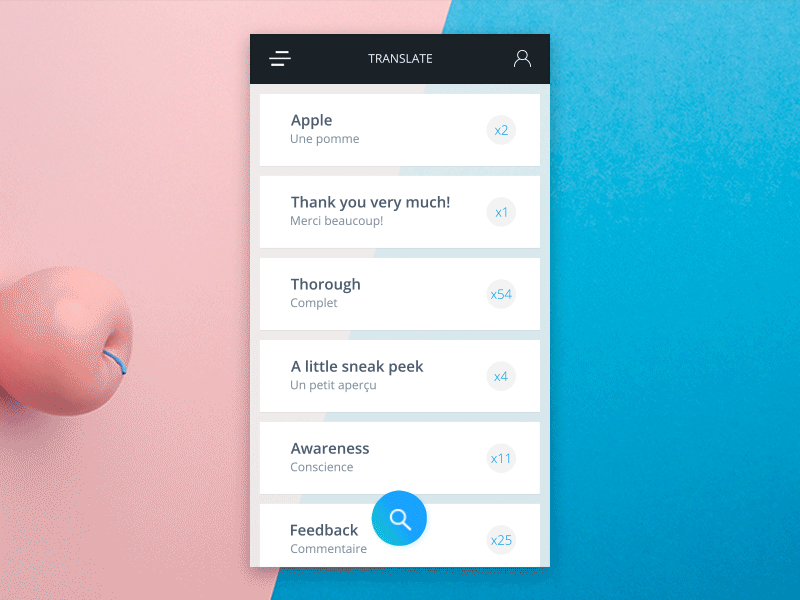 Translate by Emmanuel Julliot on Dribbble