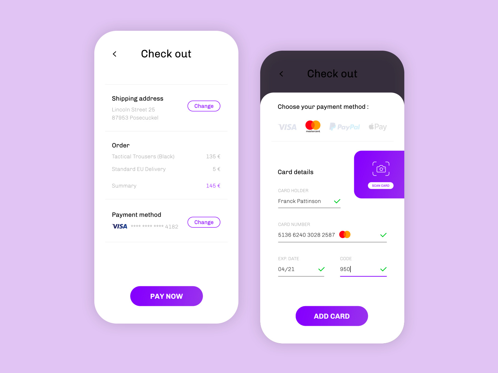 Credit Card Checkout - UI Weekly #2 by Tim Tortosa on Dribbble