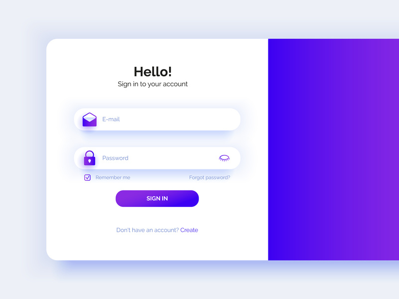 Purple Sign In Form by AR Generated Design on Dribbble