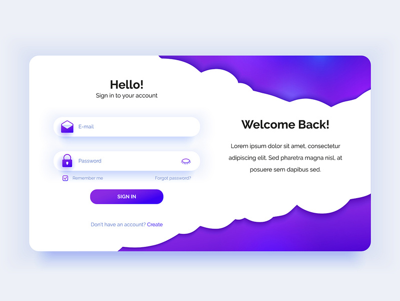 Purple Sign In Form by AR Generated Design on Dribbble