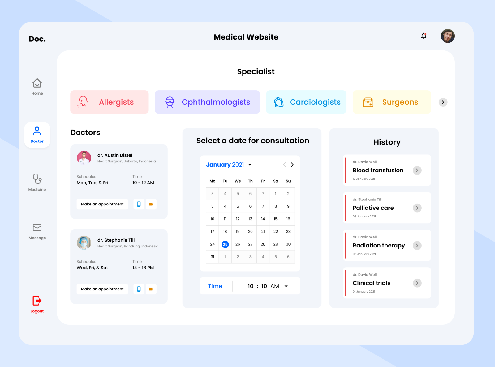 Medical Check Up Web - Doctors by Ilham Anugrah on Dribbble
