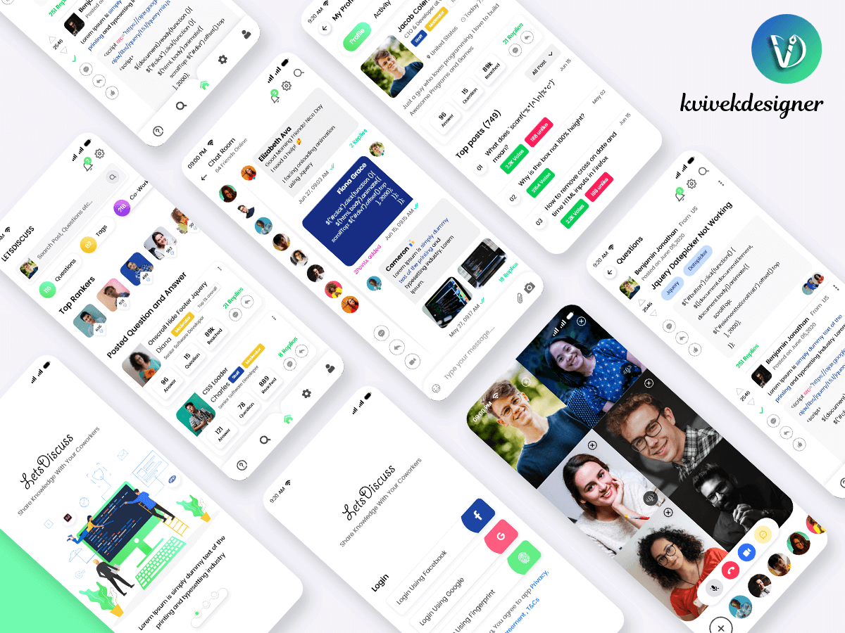 Learn and Share Programming Knowledge Mobile App UI Kit by Vivek K on ...