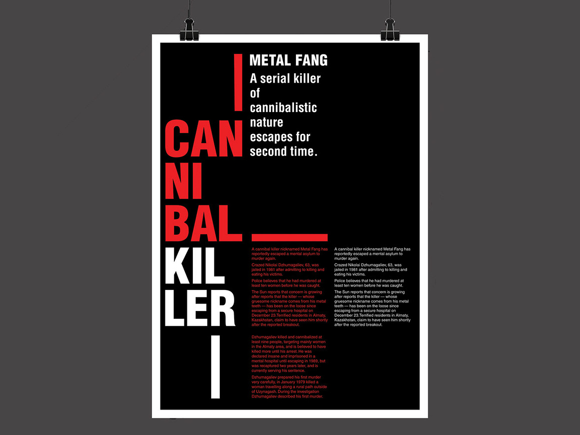 Cannibal Killer - Poster Design by Tuba Arshad on Dribbble