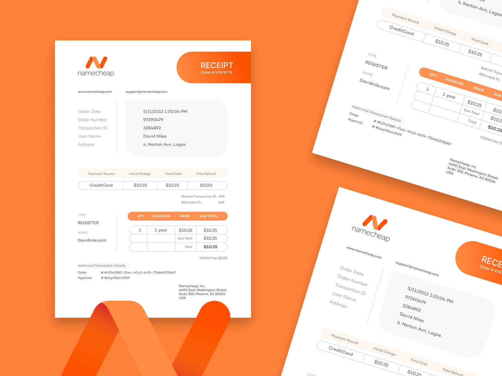 Email Receipt #dailyui by Dami Ogunmoroti on Dribbble