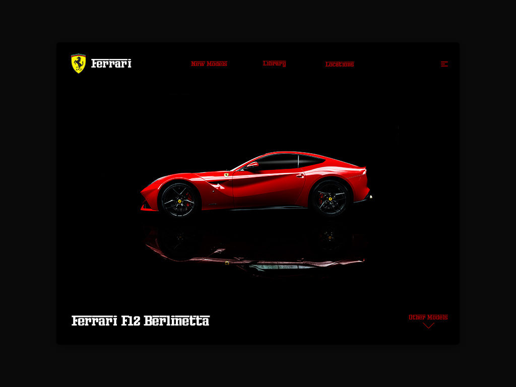 Day 51: Ferrari Website by Ron on Dribbble