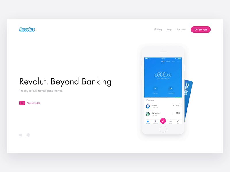 Homepage — Revolut Website by Denis Kovalev for Revolut on Dribbble