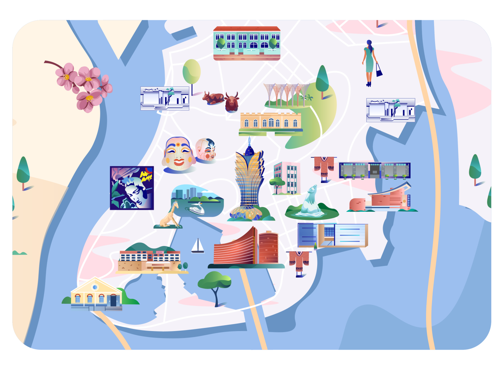 Interactive map of Macao by Jasmijn Solange Evans on Dribbble