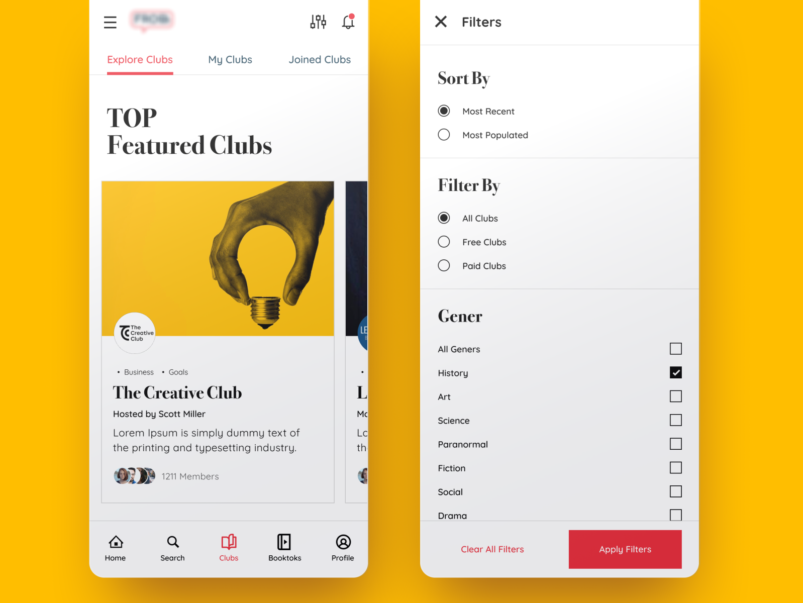 Book Club App UI by Dilpreet Singh on Dribbble