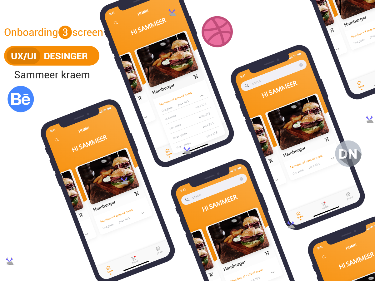 Restaurant application by Sammeer Kraem on Dribbble