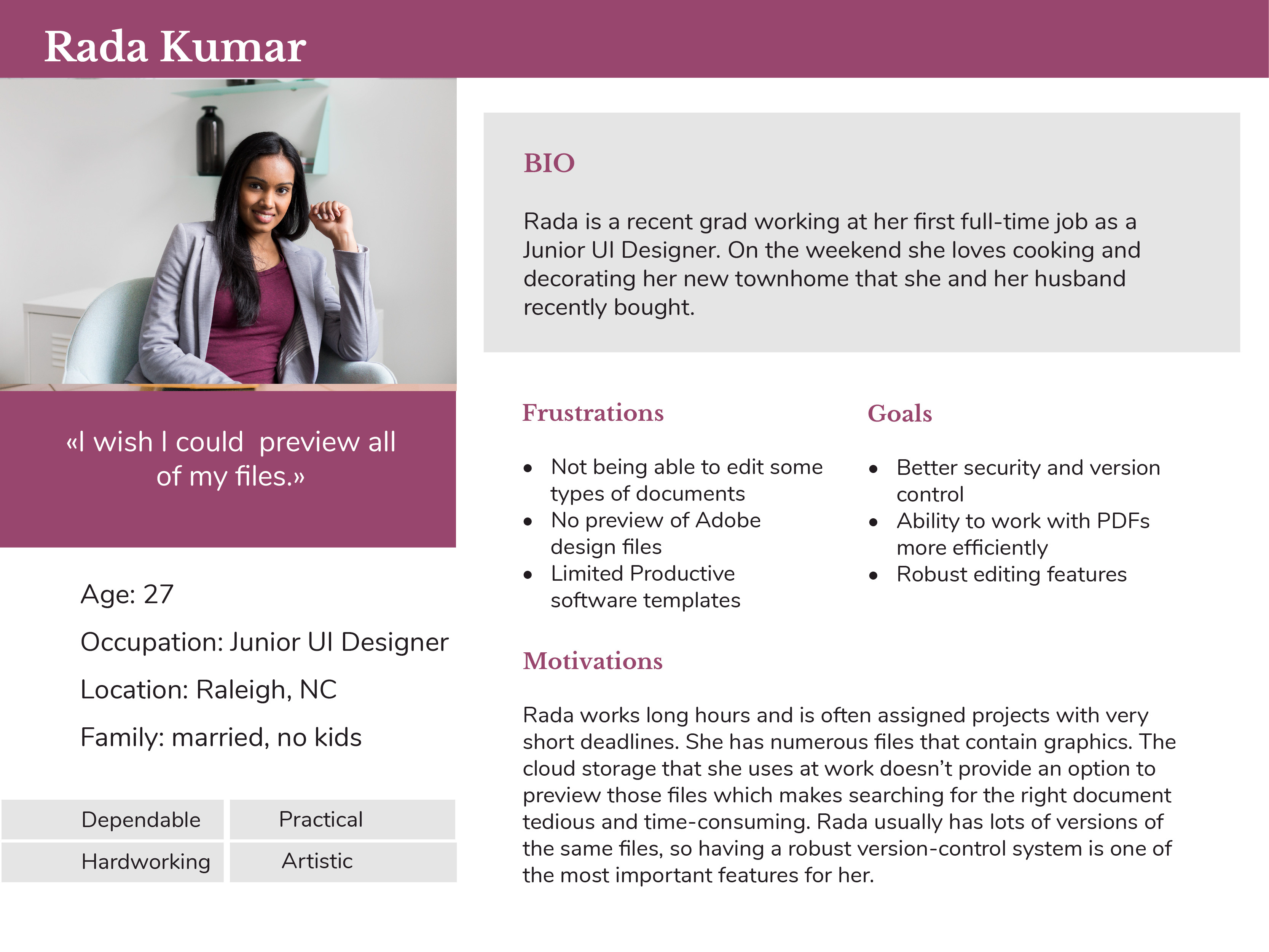 User Persona by Inna Beltcova on Dribbble