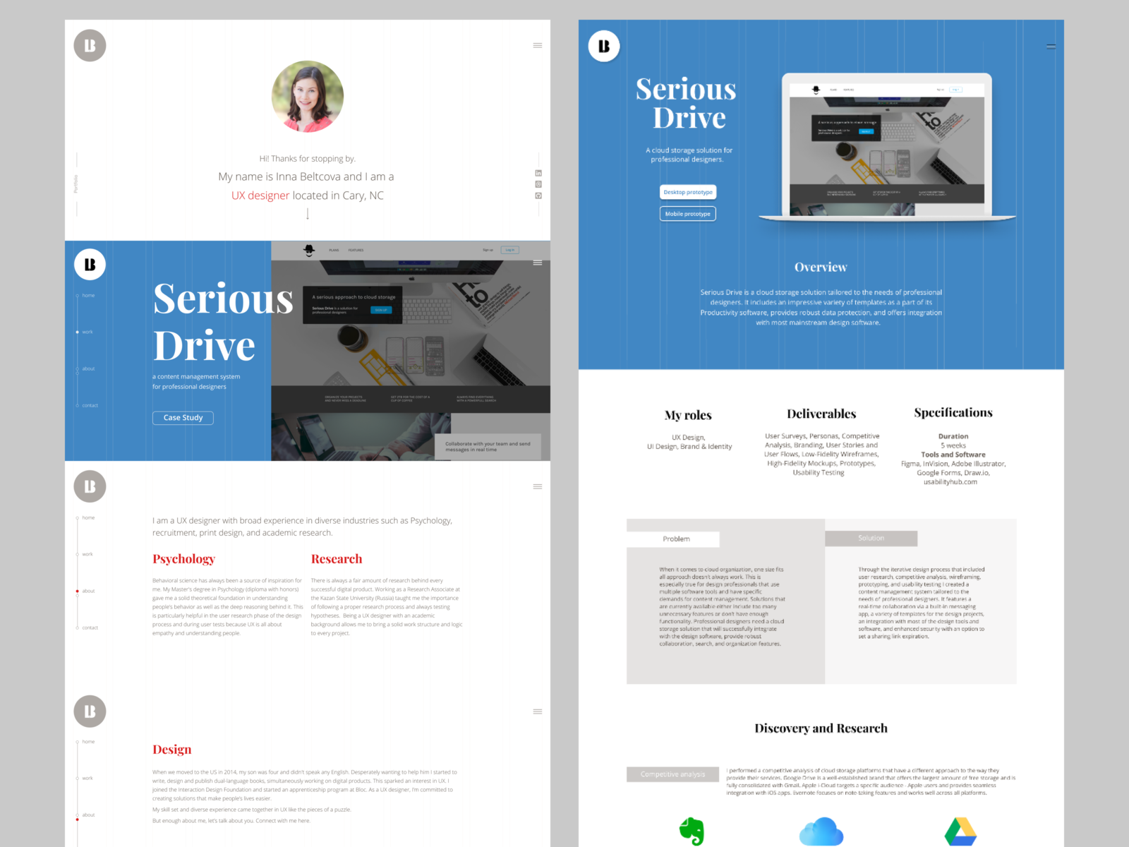 My portfolio mockups, Figma by Inna Beltcova on Dribbble