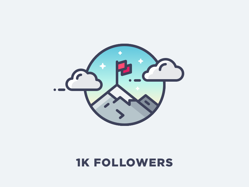 1K Followers by Denis Rodchenko on Dribbble