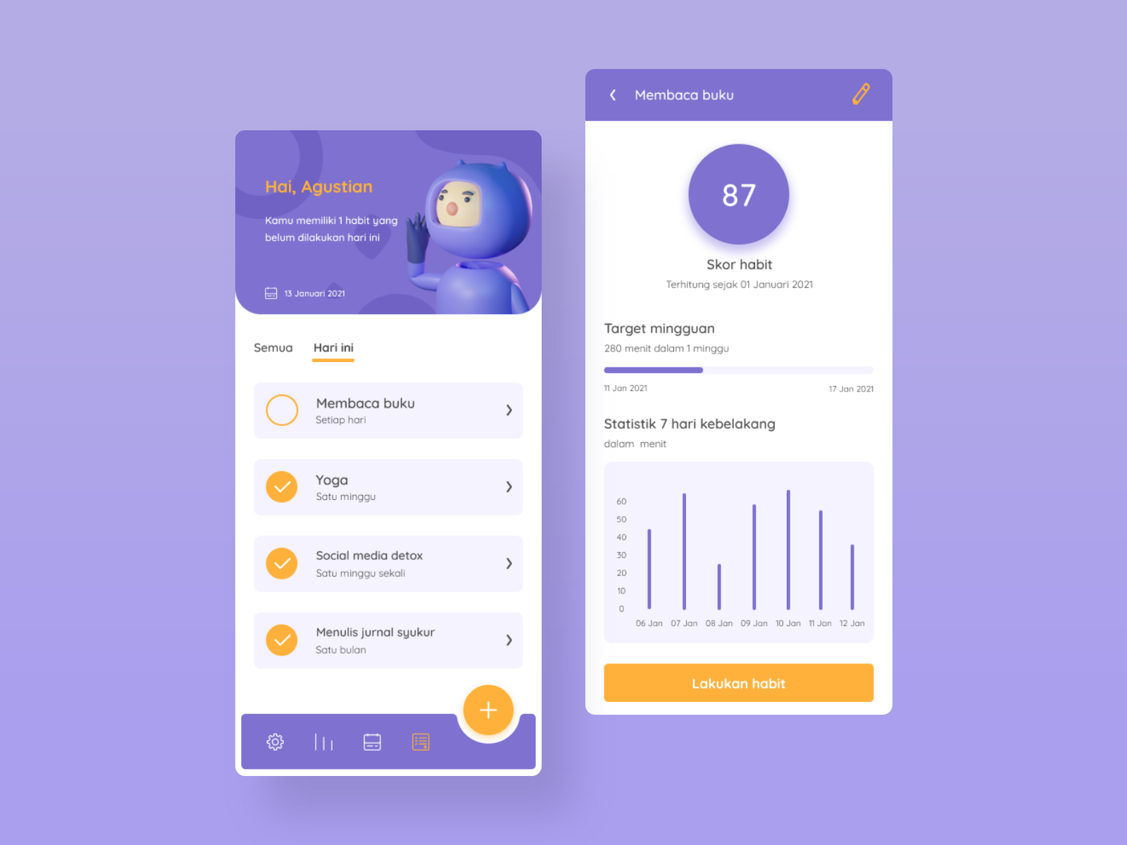 Habbit Tracker App by Muhajirul Faqih on Dribbble