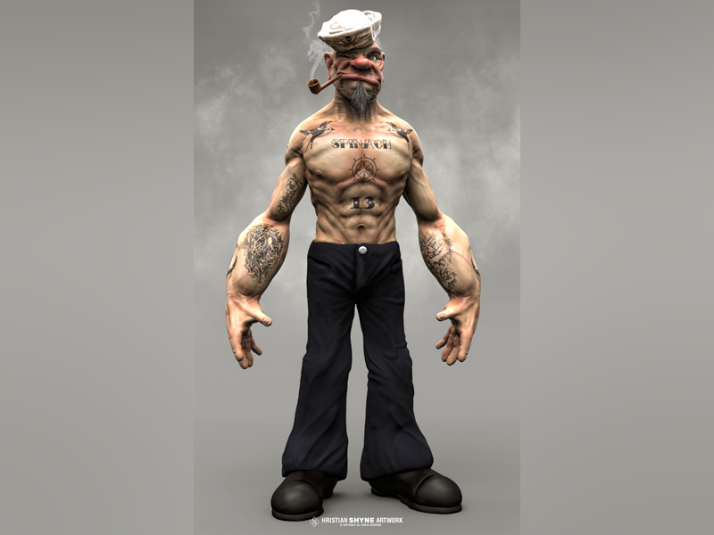 Popeye re-render by Hristian Ivanov Shyne on Dribbble