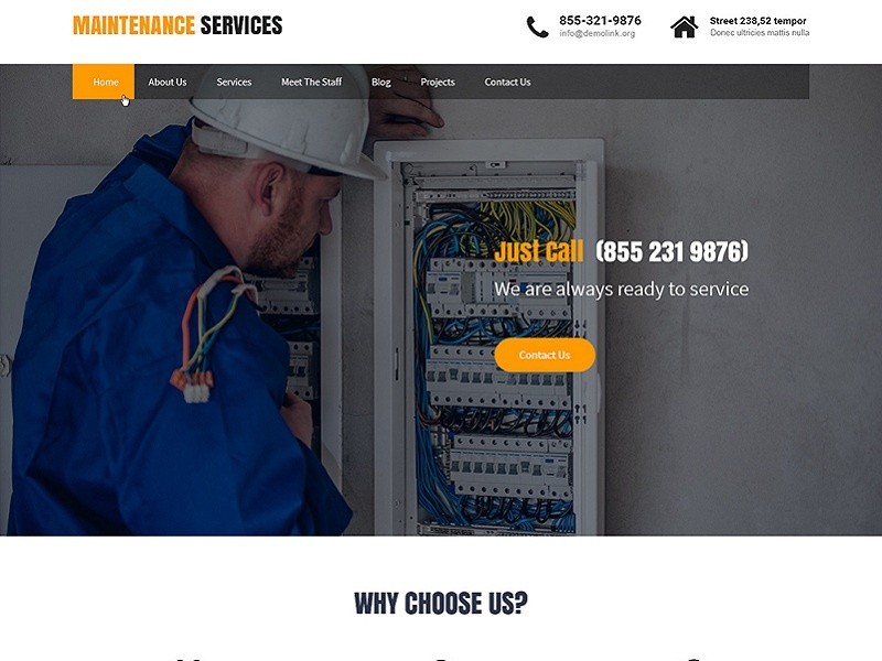 Home Maintenance Website design by WP Themes on Dribbble