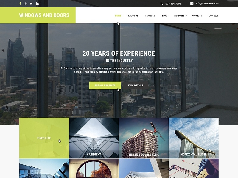 Windows & Doors Responsive Website Template by WP Themes on Dribbble