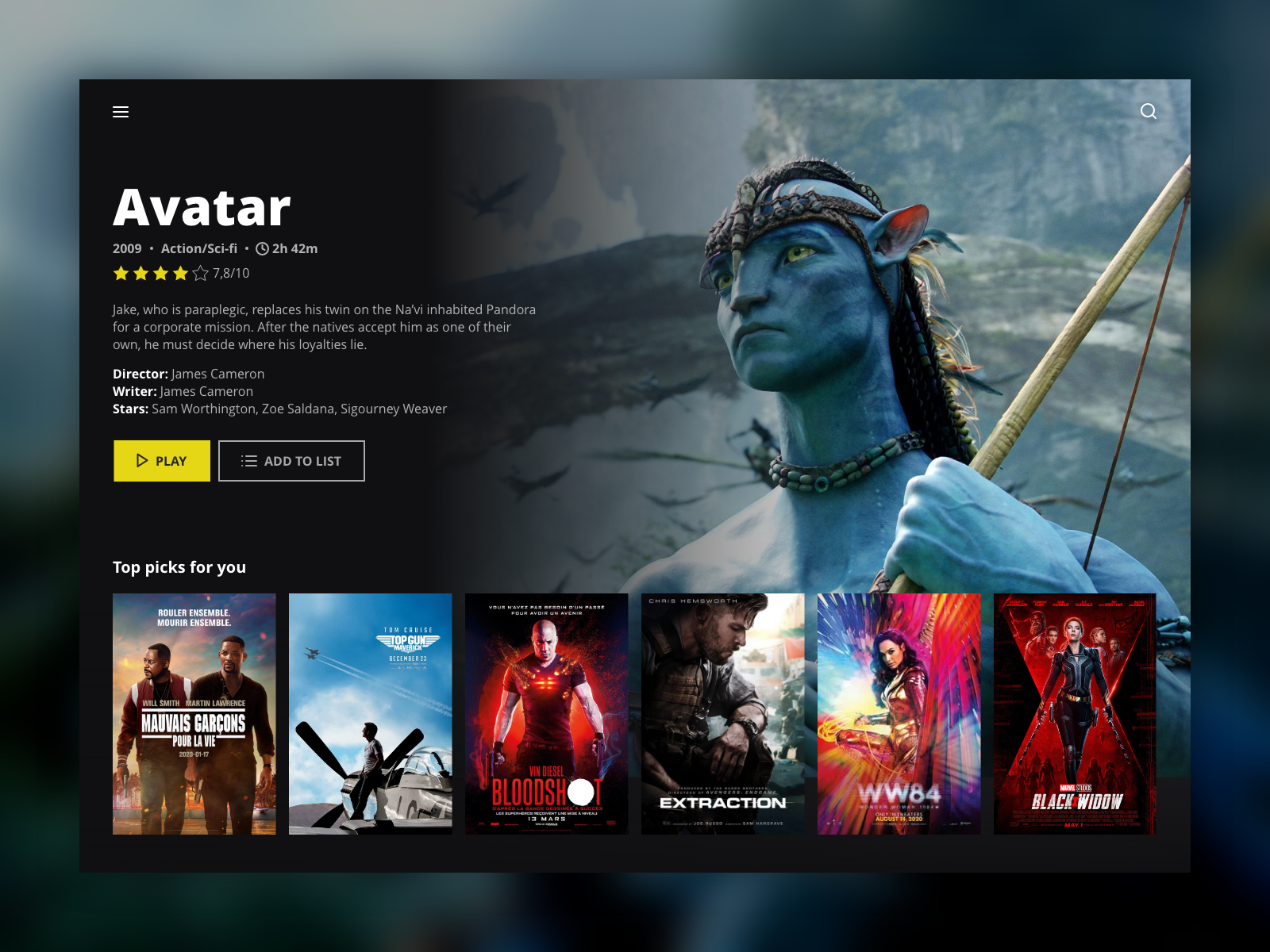 TV App - 025 - DailyUI by Dries Bonte on Dribbble