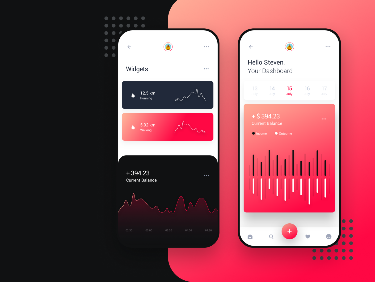 Mobile Dashboard App UI concept by Ashay Dikshit on Dribbble