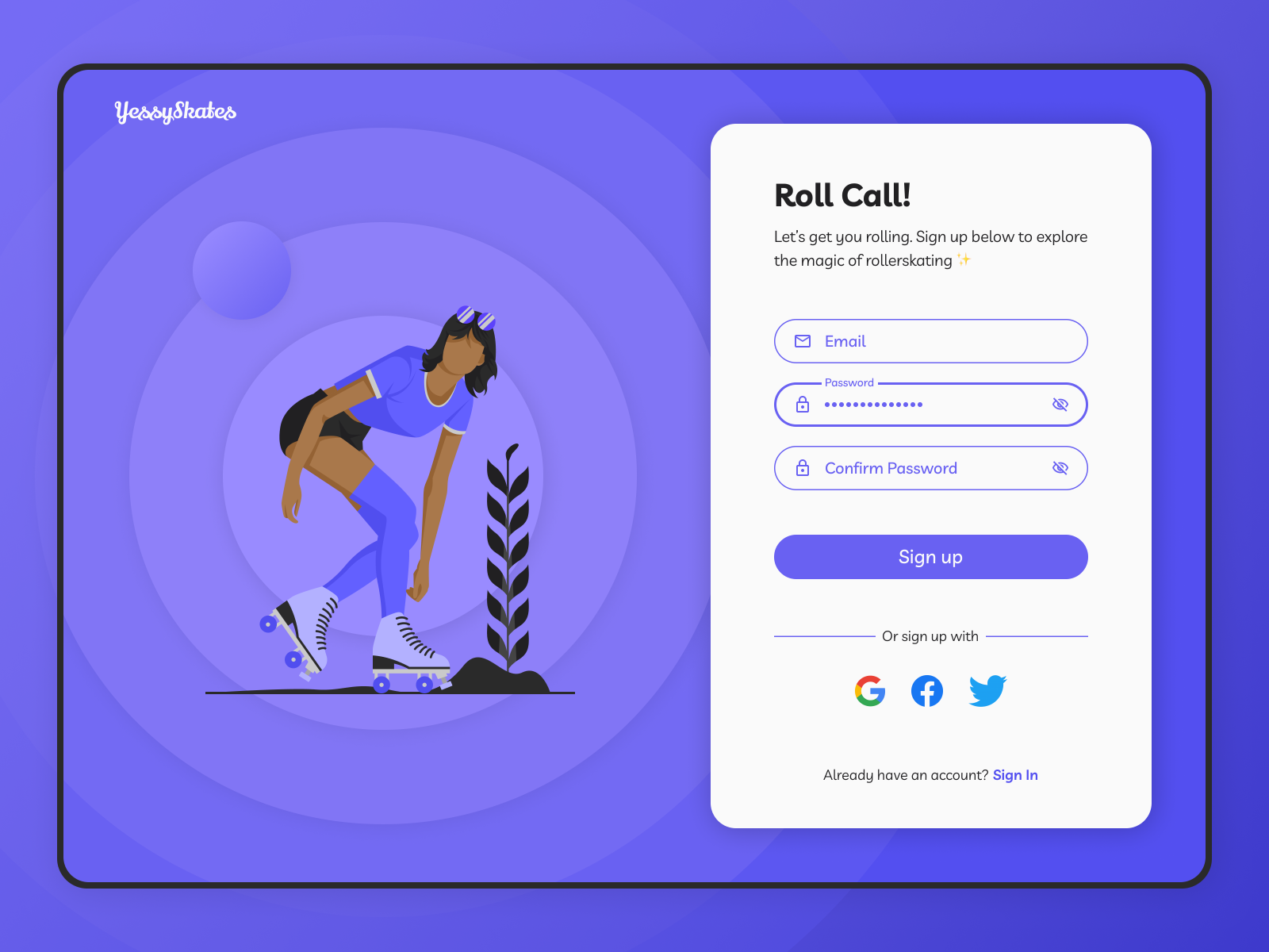 Daily UI 001 - Sign Up by Jessica McCann on Dribbble