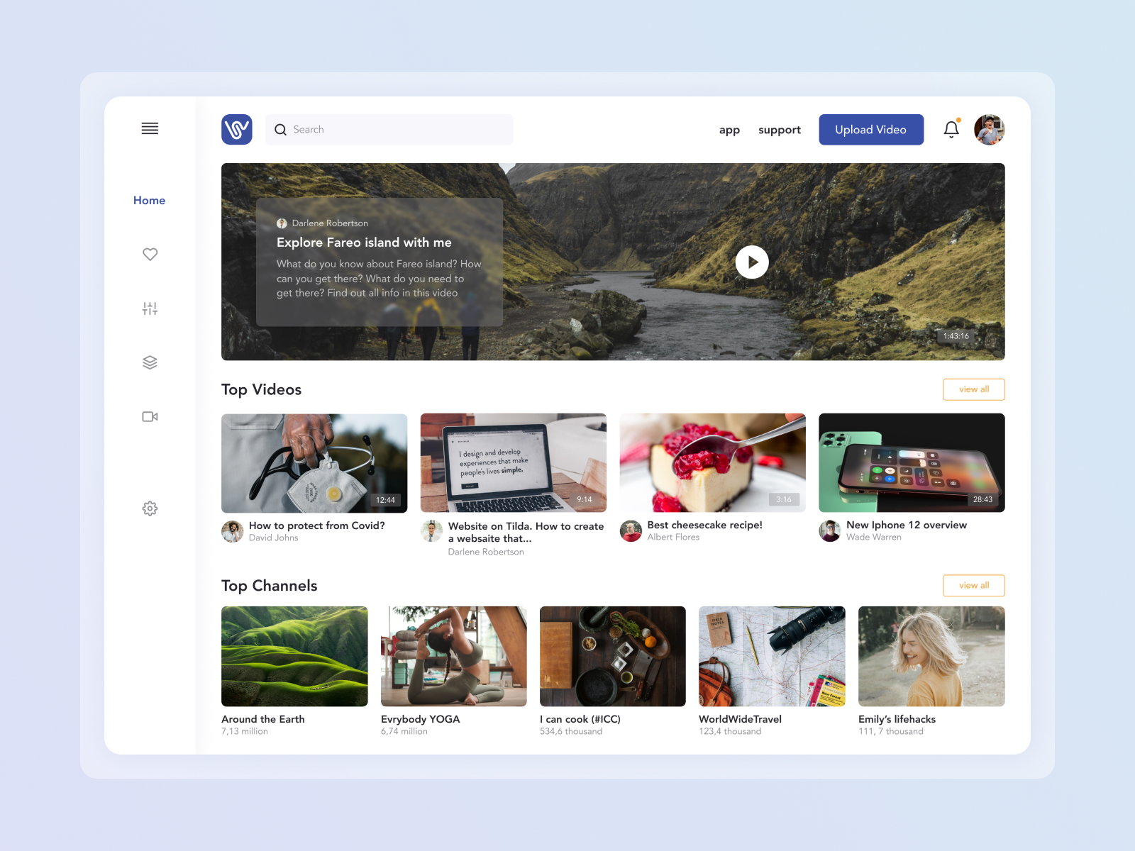 Video Hosting Platform - Dashboard by Yanina Nikulina on Dribbble