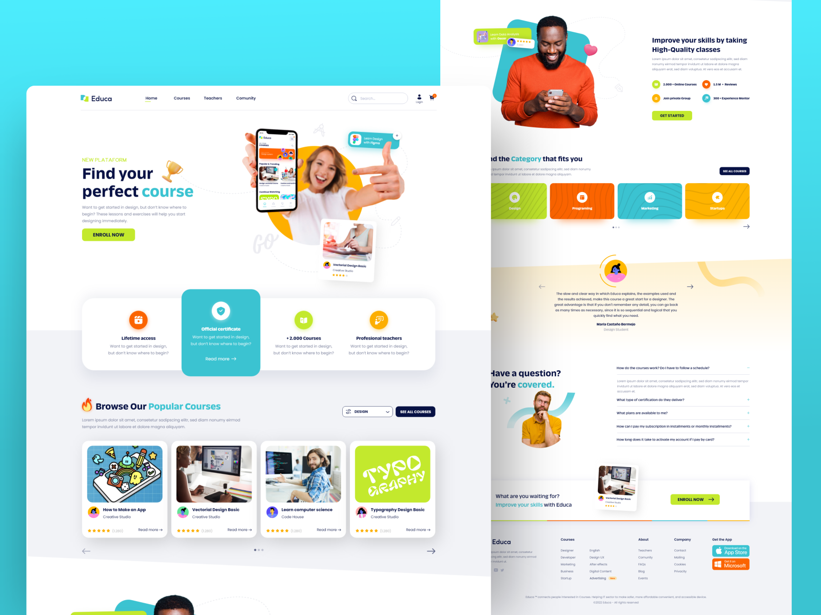 Education - Elearning Landing Page Web 2 by Jorge Surroca on Dribbble