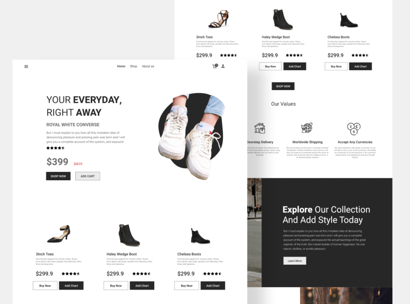 Footwear UI Web design Design | Ecommerce Online Store by Md Said on ...