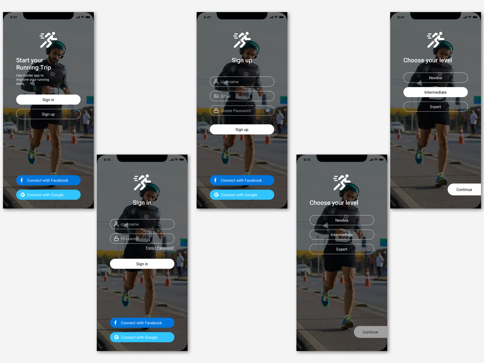 Running App Login Page by Vasilis Zampoulis on Dribbble