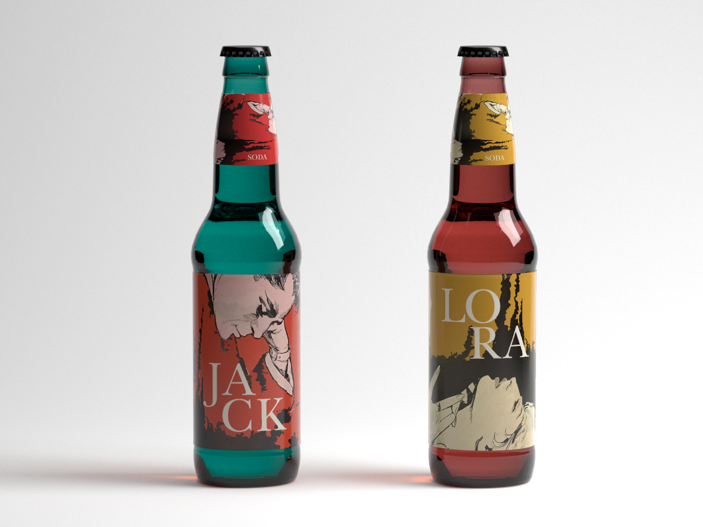 Jack&Lora Soda Bottle by Can Gurkan on Dribbble