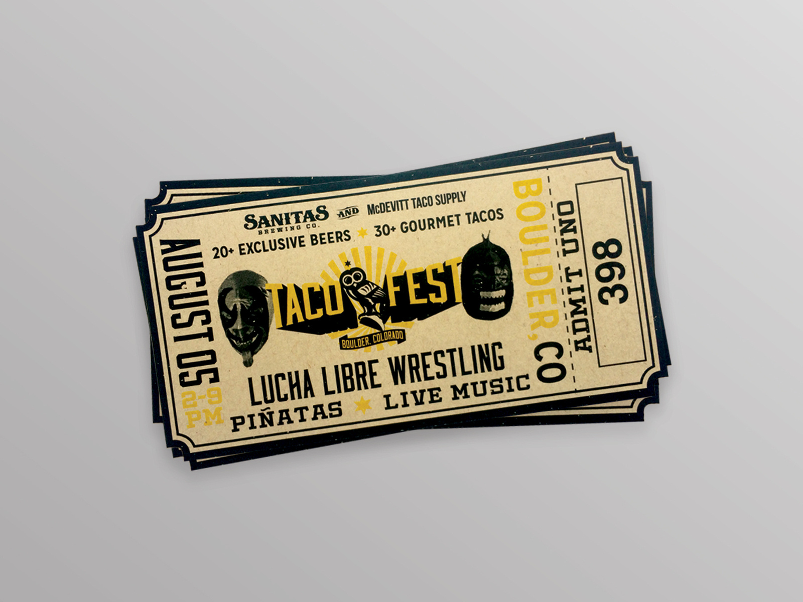 Sanitas Brewing Co. Taco Fest Tickets by Adam Scott on Dribbble