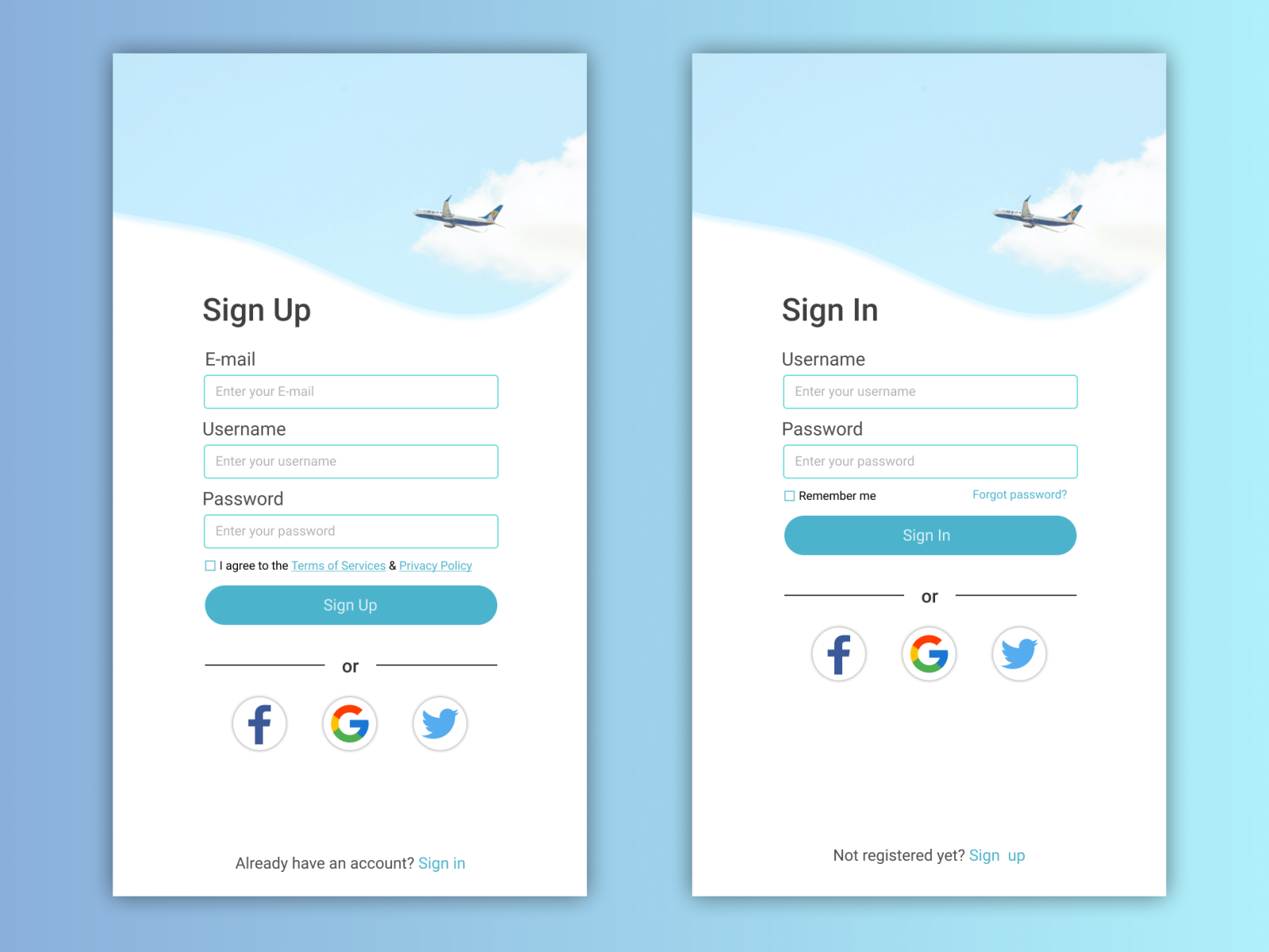 Daily UI Challenge #1 - Sign up by Breezy Syahputra on Dribbble