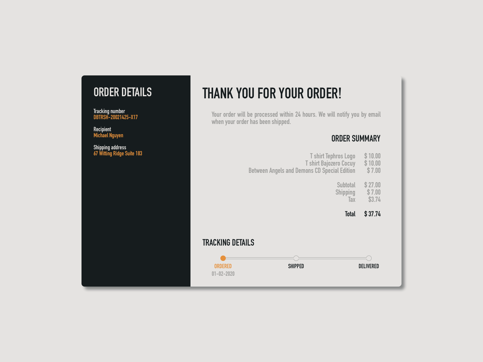 DailyUI 017 - Email Receipt by Jose M Perez on Dribbble