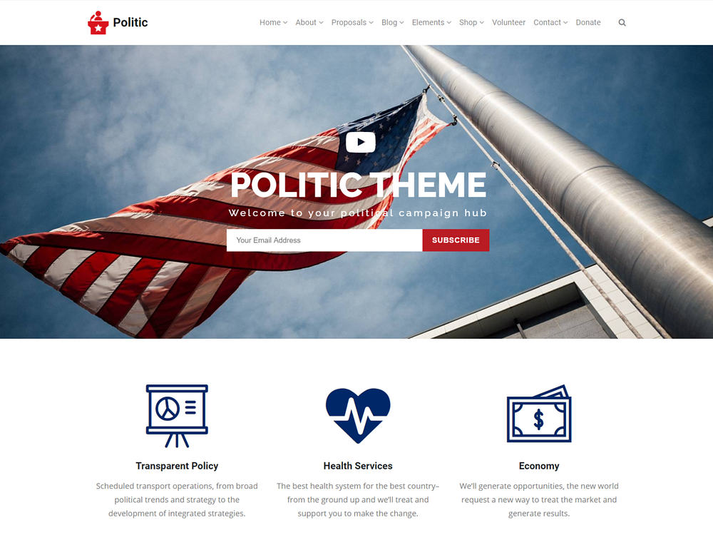 Home Party - Politic WordPress Theme by Visualmodo WordPress Themes on Dribbble