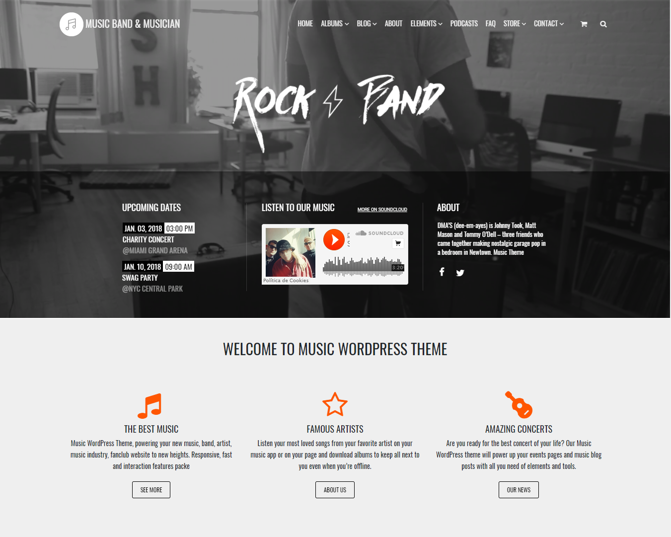 Home Page - Music WordPress Theme by Visualmodo WordPress Themes on Dribbble