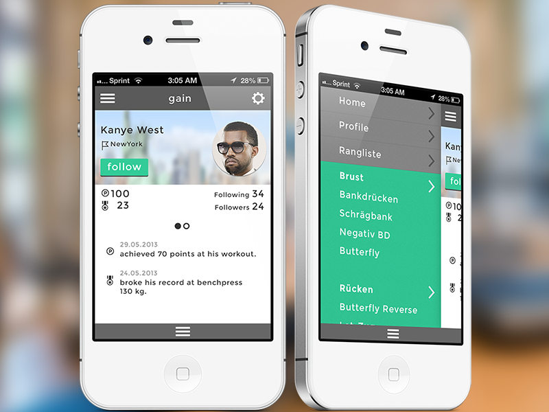 Fitness App Profile by Oliver Ruebener on Dribbble
