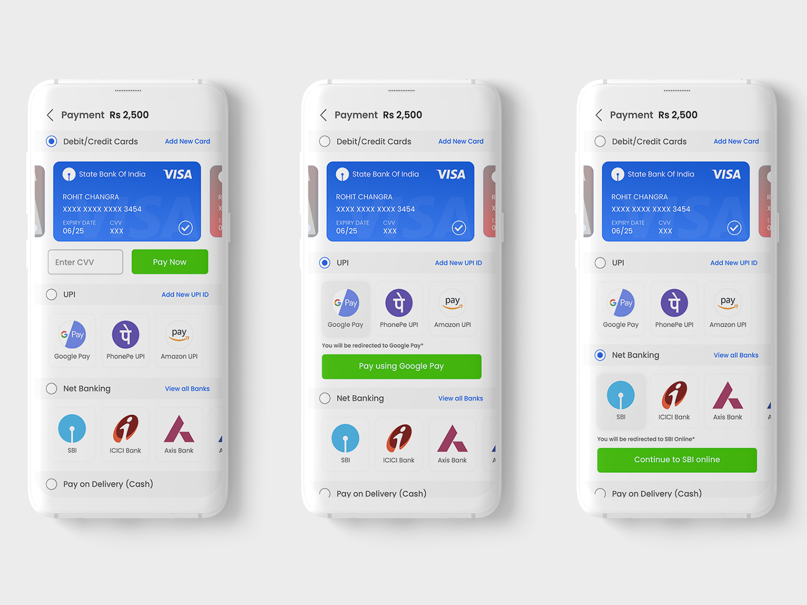 Payment Method App UI Design Concept by Rohit Changra on Dribbble
