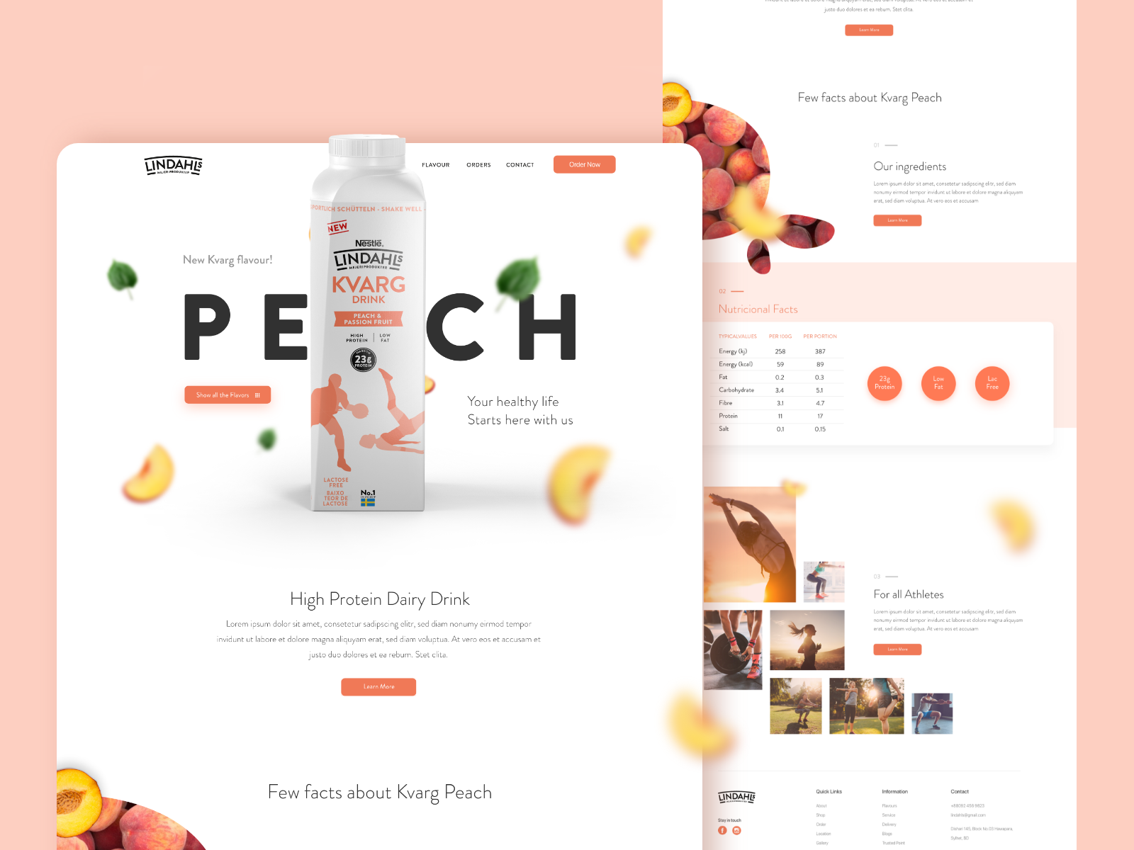 Landing Page - Yogurt Flavour by Catarina Gomes on Dribbble