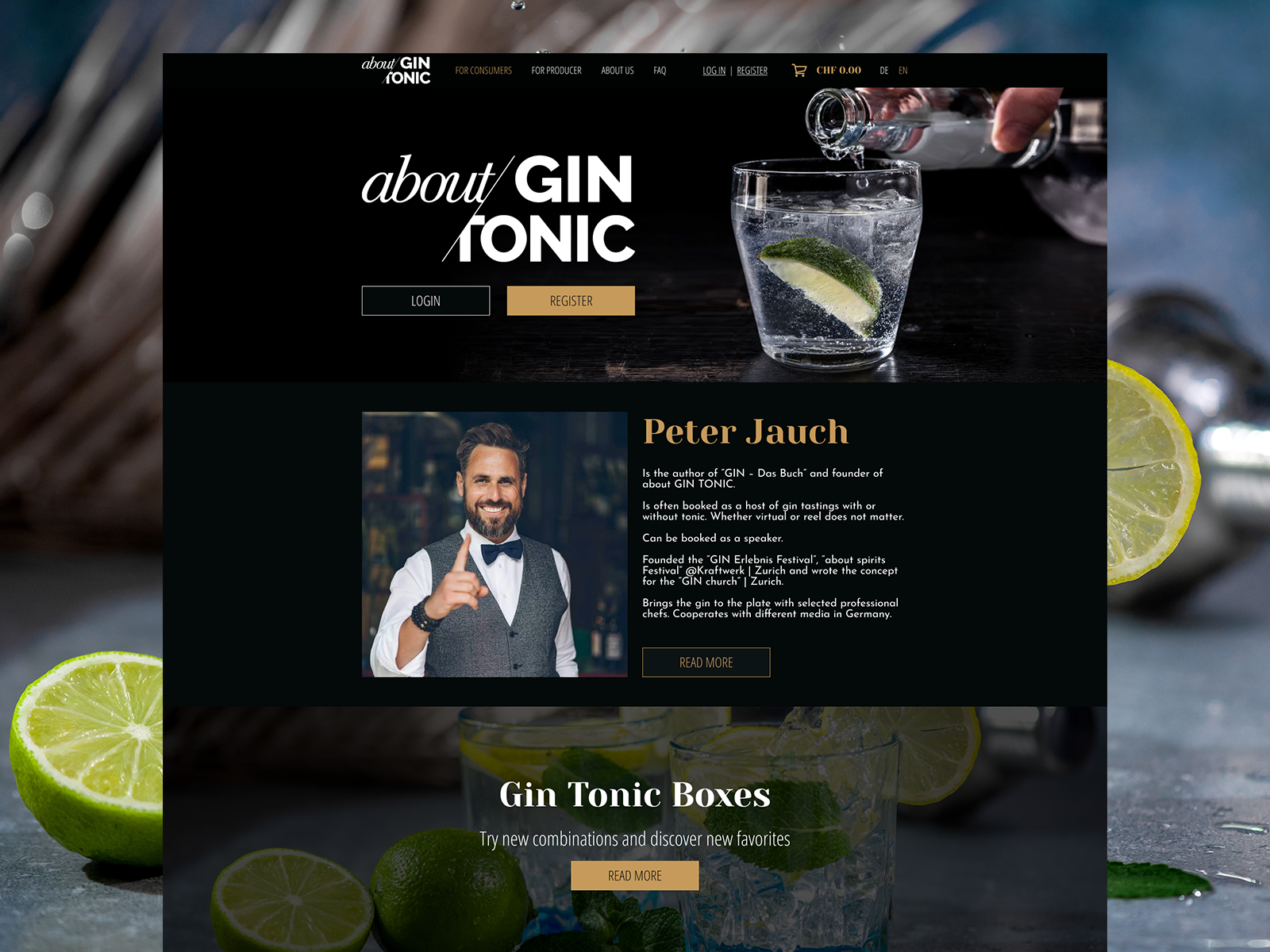 About Gin Tonic web site by Artdev Design on Dribbble