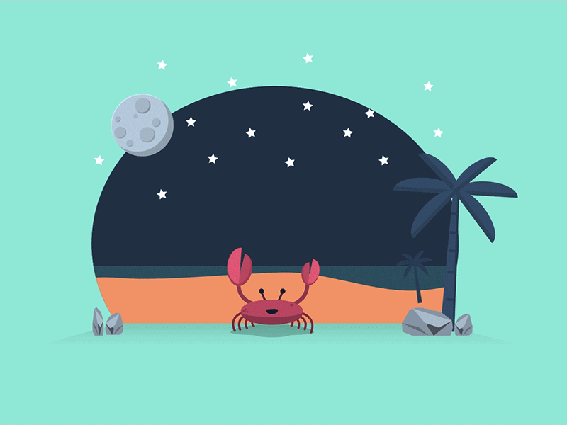 Night beach scene by Christopher Jones on Dribbble