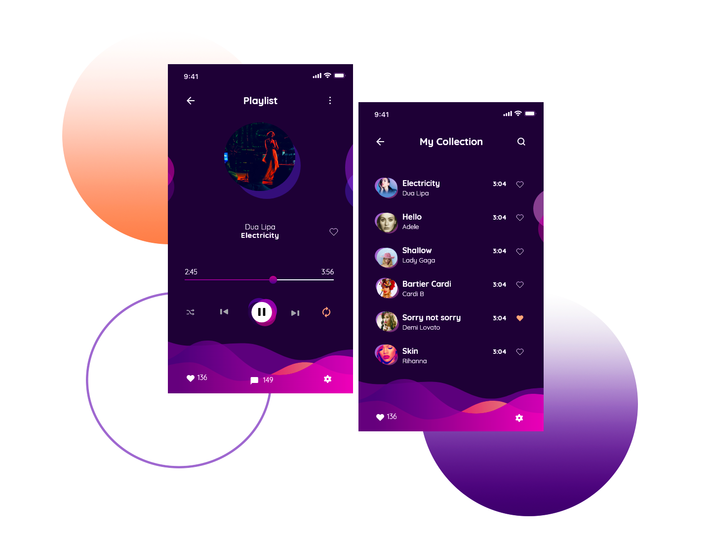 Music Playlist App Daily009 by Erica Evans on Dribbble