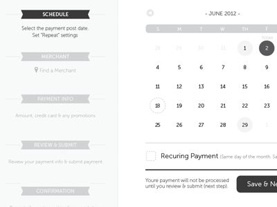 Wireframe: Schedule Payment by Sean Duhame on Dribbble