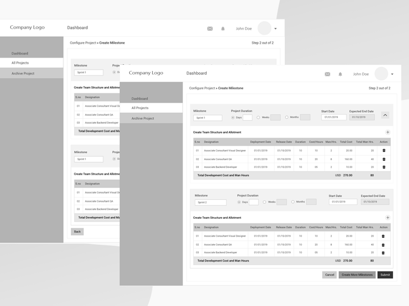 Dribbble - project-managment-dashboard-wireframes.png by Aditya Kumar ...
