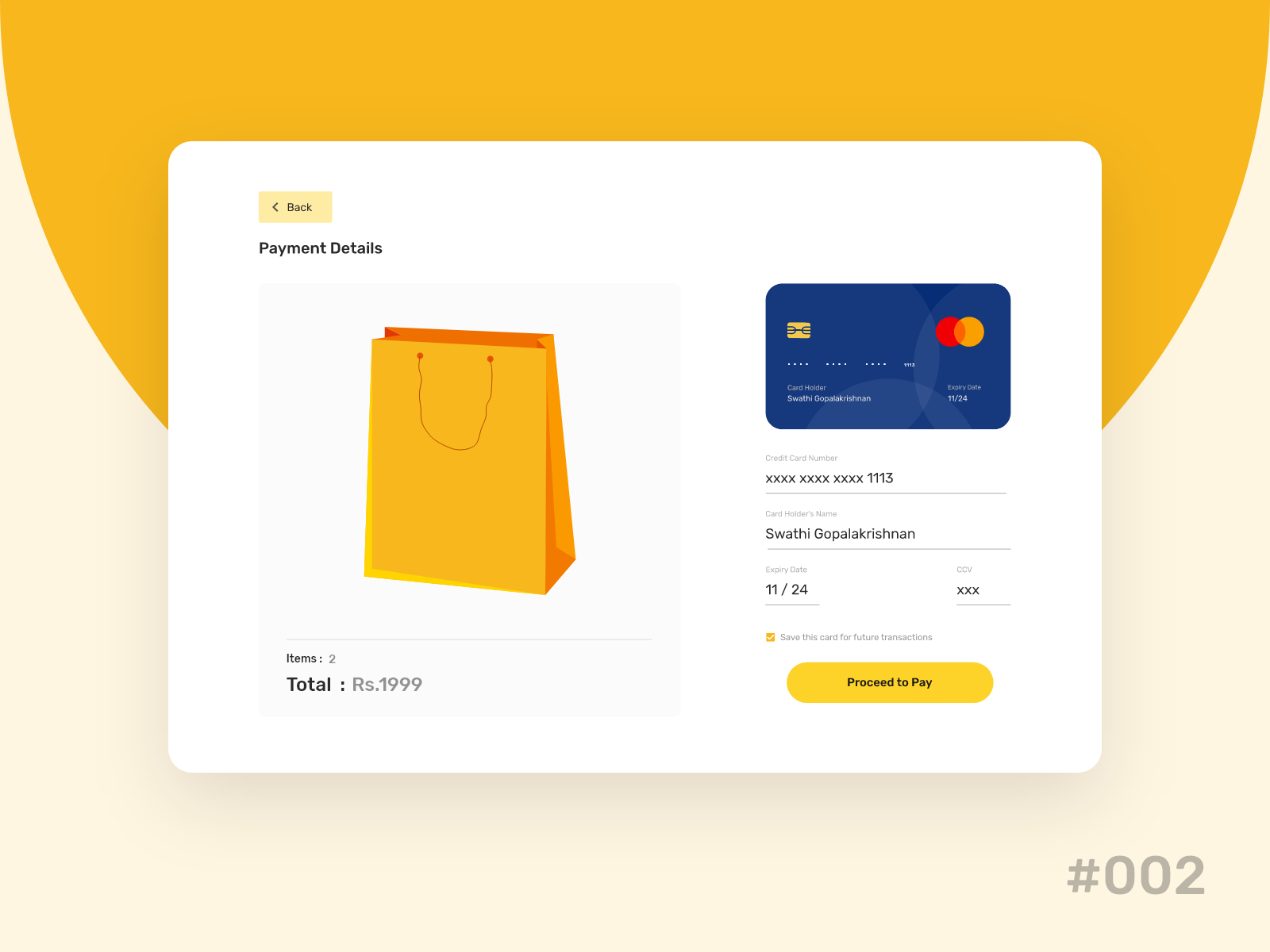 Daily UI Challenge - Day 002(Credit Card Checkout) by Swathi ...
