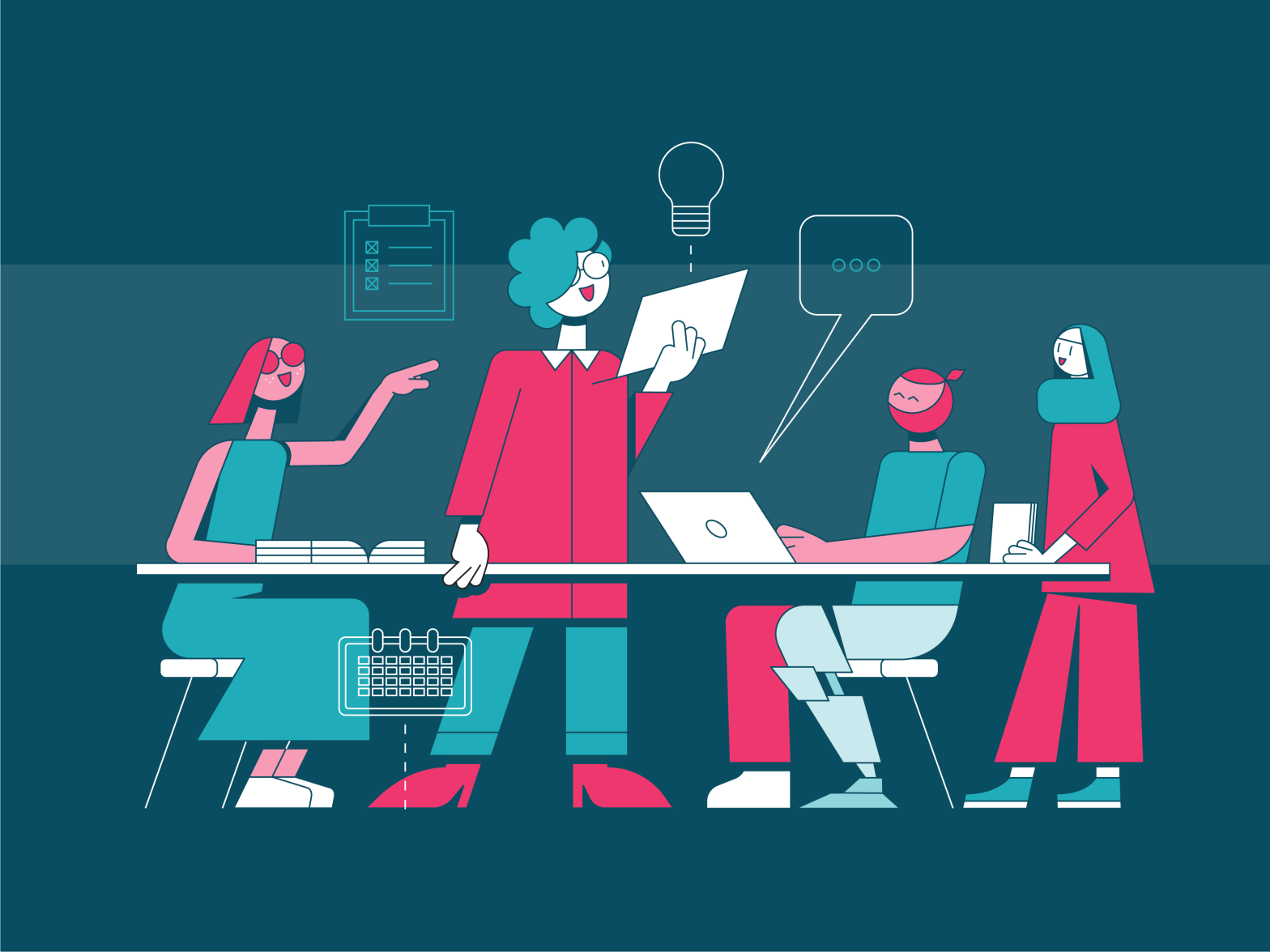 New Normal Group Teamwork Illustration by Bartosz Sokołów on Dribbble