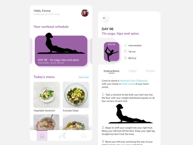Daily Workouts app by Martina Linkova on Dribbble