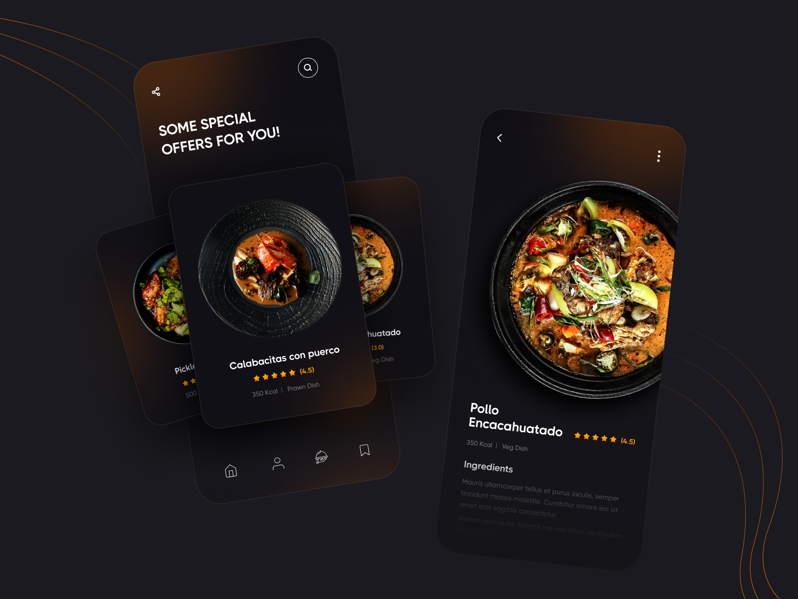 Food App Dark Theme UI by riyana das on Dribbble